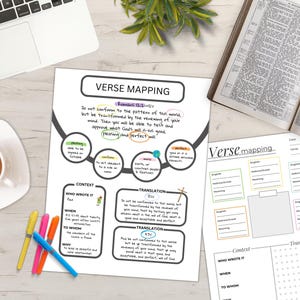 Verse Mapping Journal | Christian Planner | Bible Study Printable ...