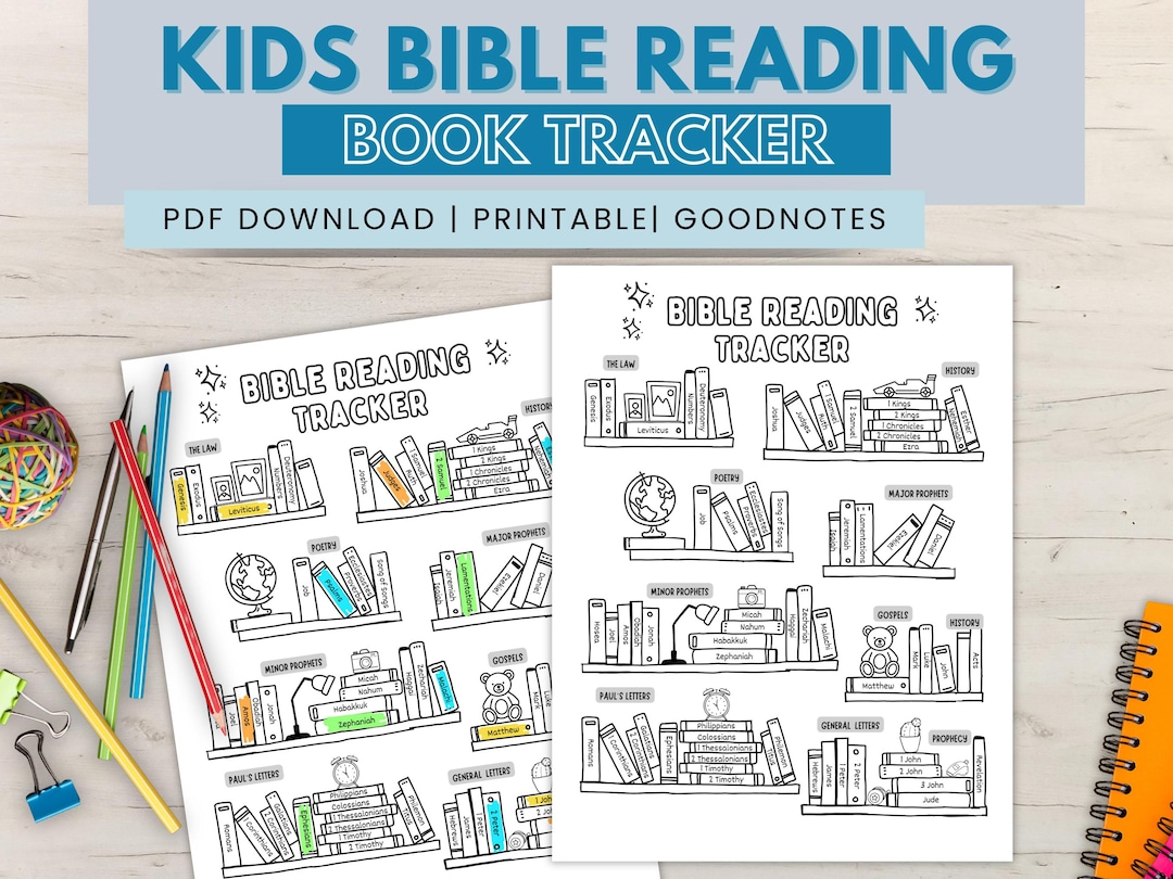 Kids Bible Reading Tracker | Books of the Bible | Bible Chapter Log ...