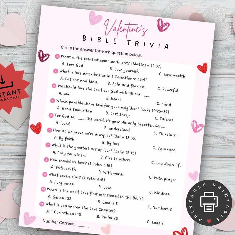Bible Valentine Games - Etsy