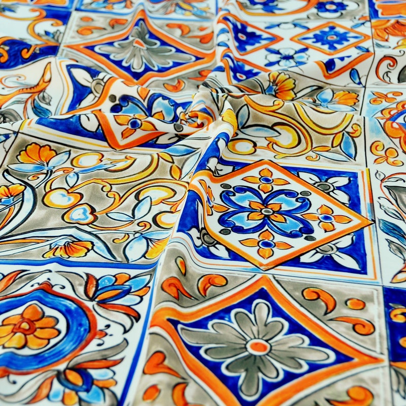 Tile Fabric - Etsy