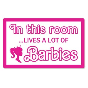 Barbie-lover Sign for Childrens Room in Barbie-pink - Etsy