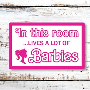 Barbie-lover Sign for Childrens Room in Barbie-pink - Etsy