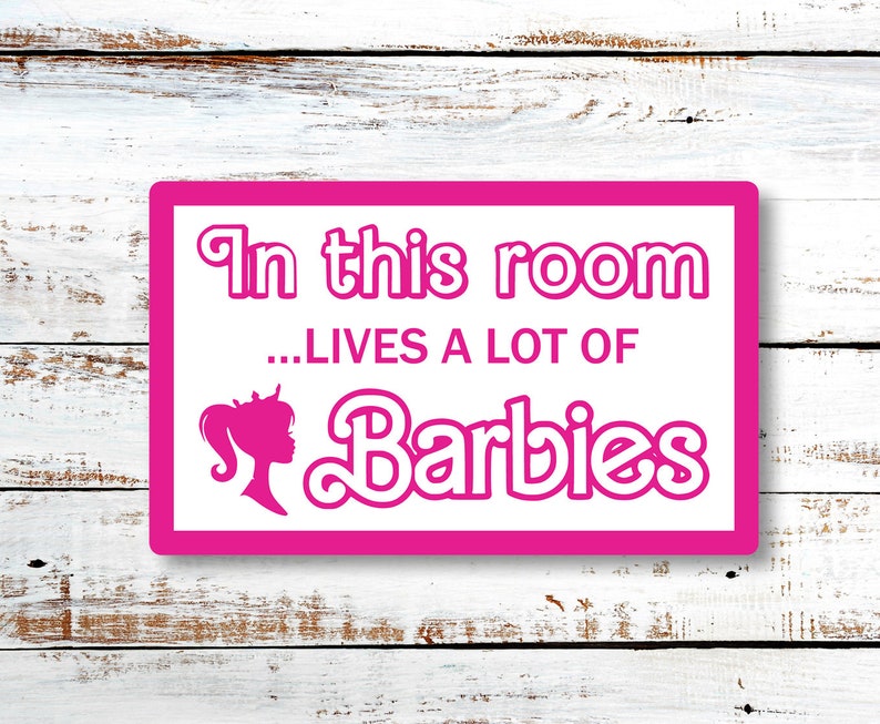 Barbie-lover Sign for Childrens Room in Barbie-pink - Etsy