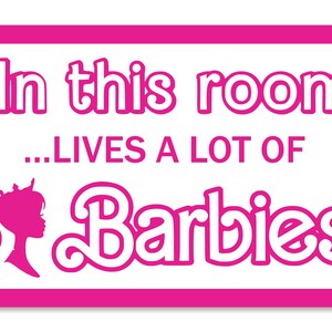 Barbie-lover Sign for Childrens Room in Barbie-pink - Etsy