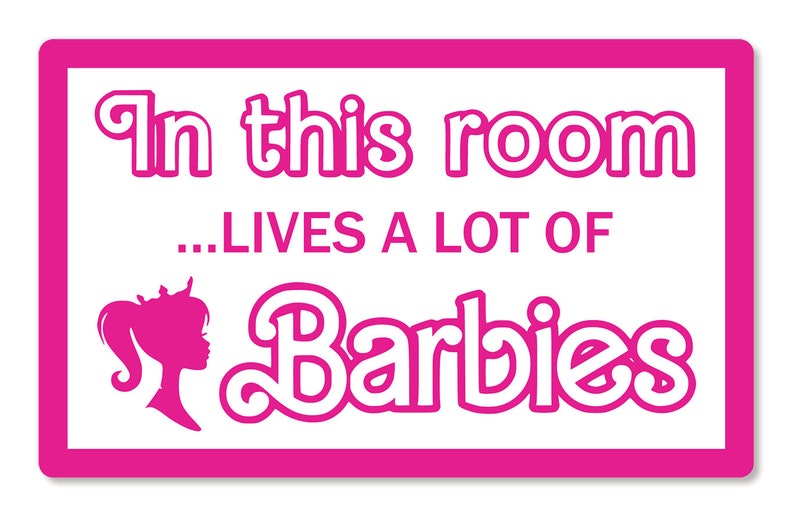 Barbie-lover Sign for Childrens Room in Barbie-pink - Etsy