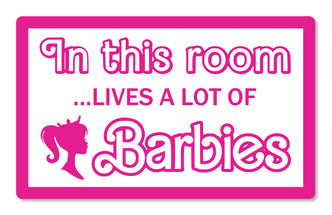 Barbie-lover Sign for Childrens Room in Barbie-pink - Etsy
