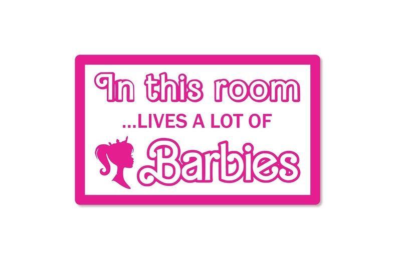 Barbie-lover Sign for Childrens Room in Barbie-pink - Etsy