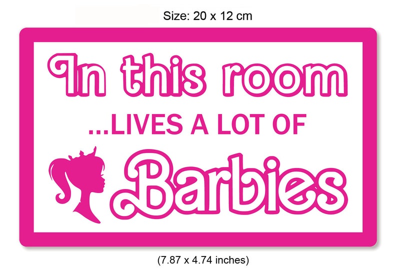 Barbie-lover Sign for Childrens Room in Barbie-pink - Etsy