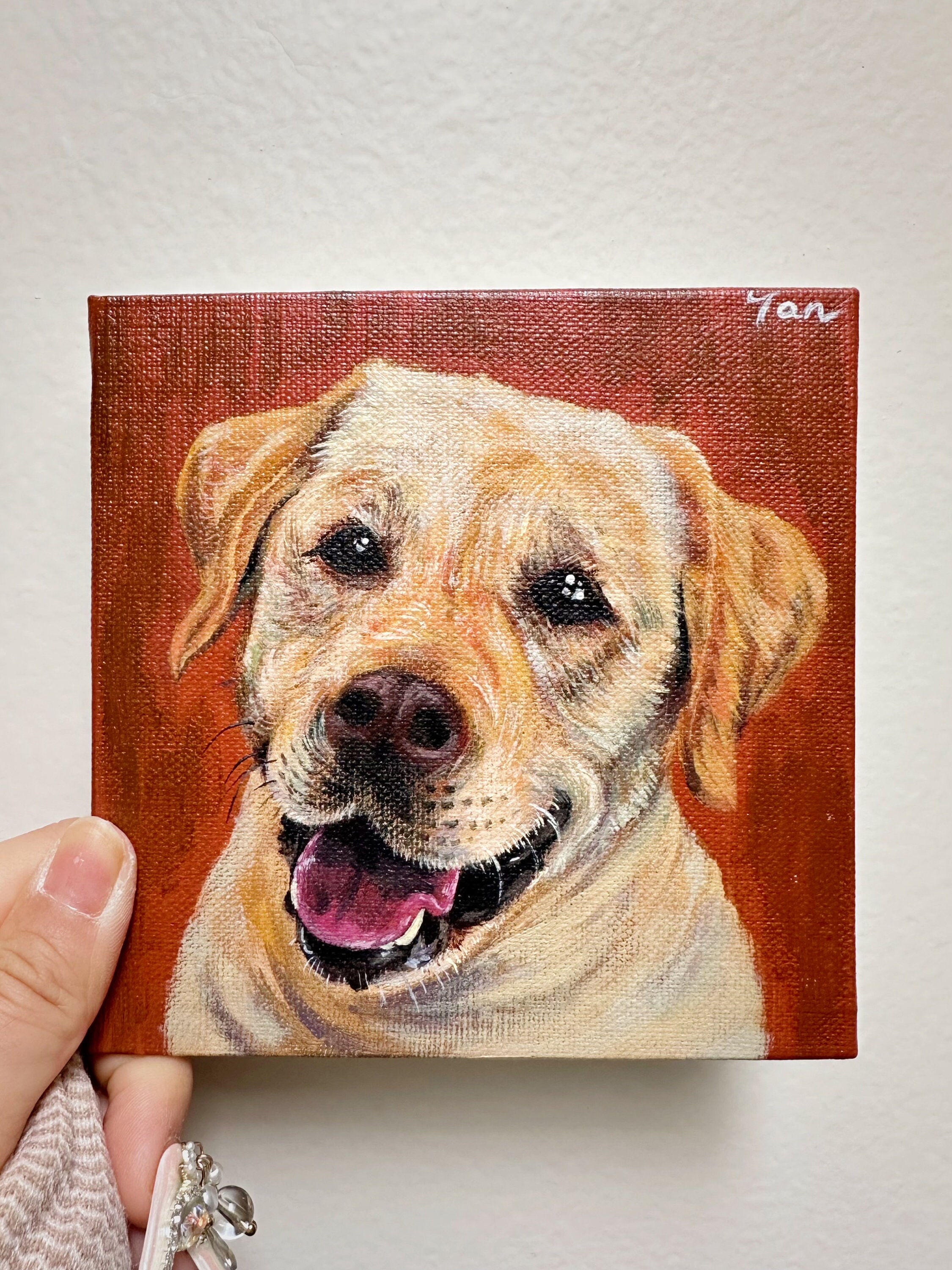 Custom Dogs Portrait Painting,acrylic, Home Decoration, Wall Art, Linen ...