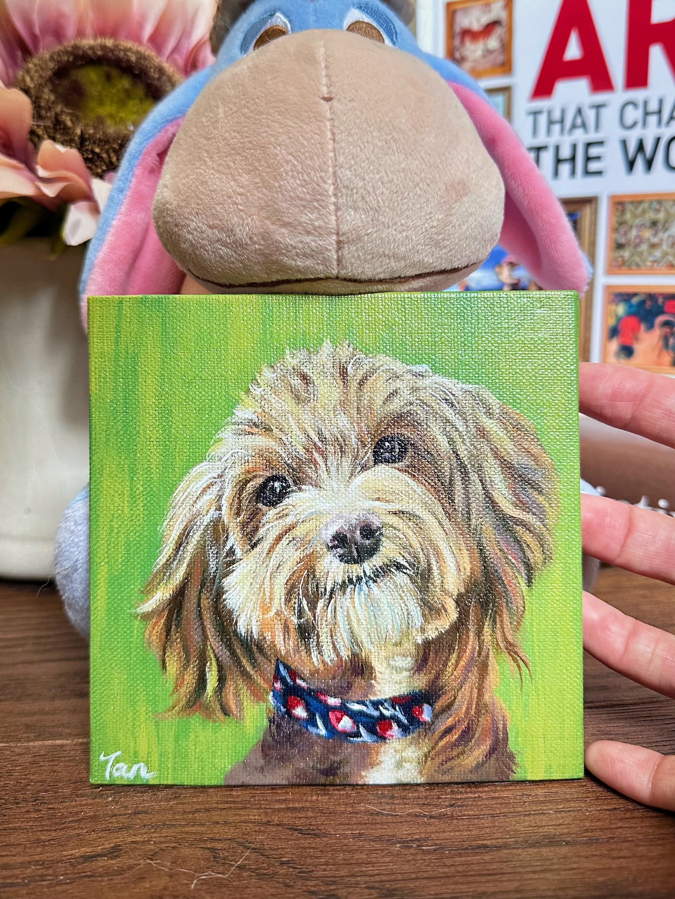 Custom Dogs Portrait Painting,acrylic, Home Decoration, Wall Art, Linen ...