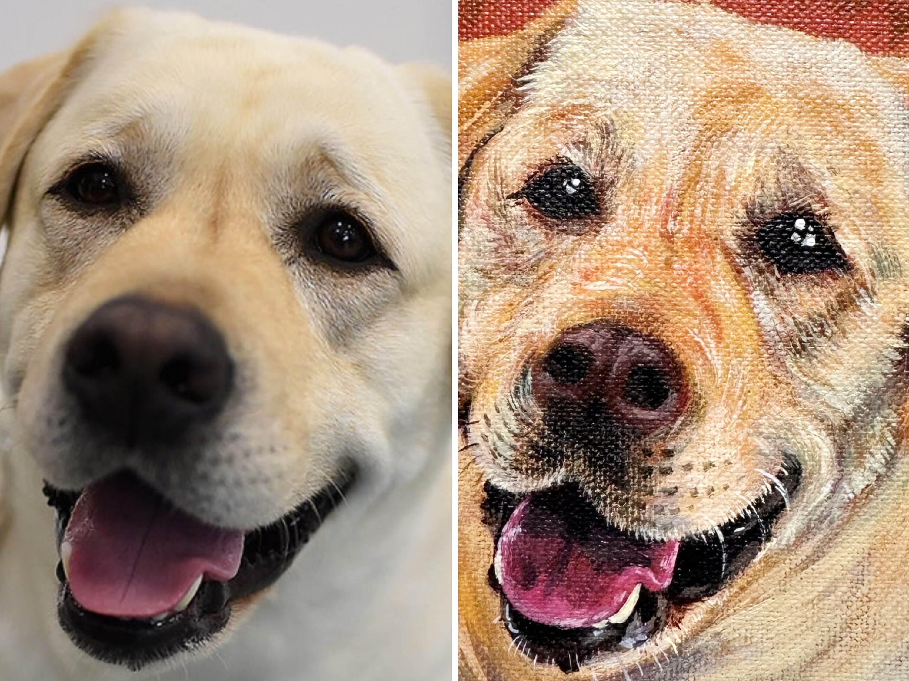 Custom Dogs Portrait Painting,acrylic, Home Decoration, Wall Art, Linen ...