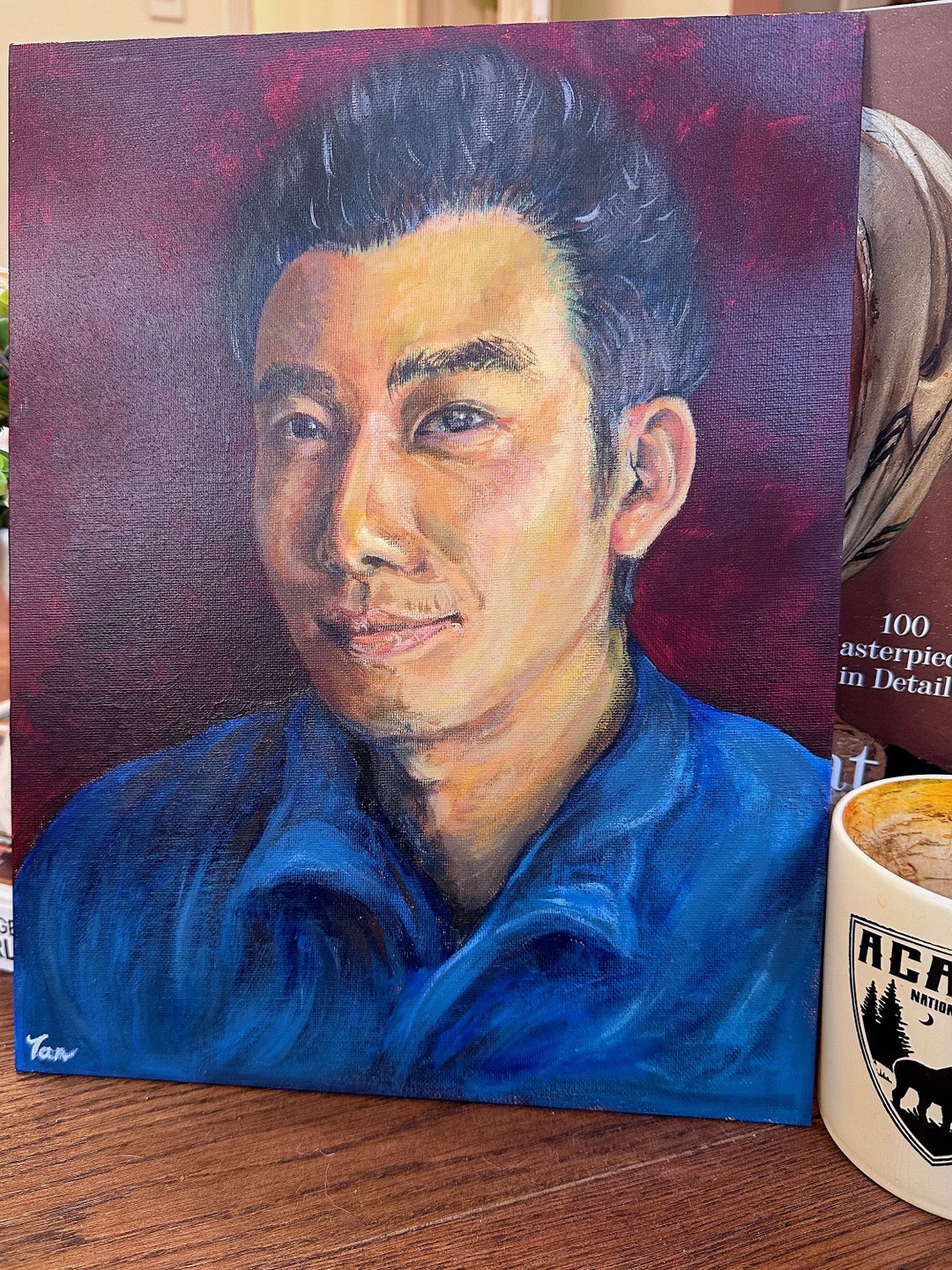 Custom Portrait Painting, CANVAS PANELS, Acrylic, Home Decoration, Wall ...