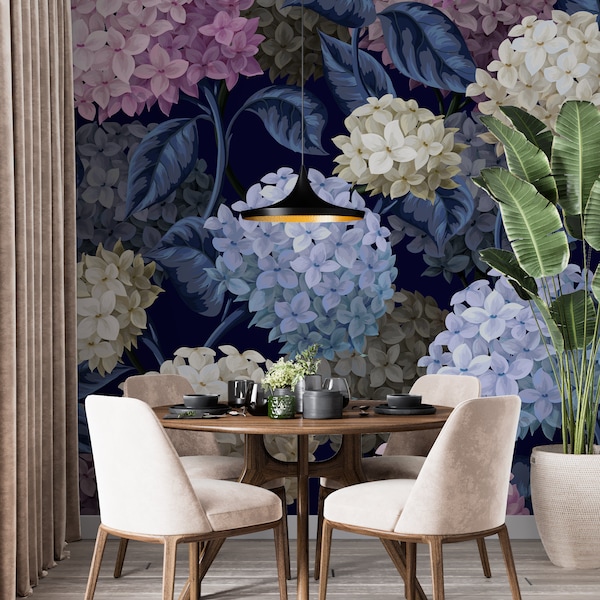 Hydrangea Wallpaper for Home - Etsy