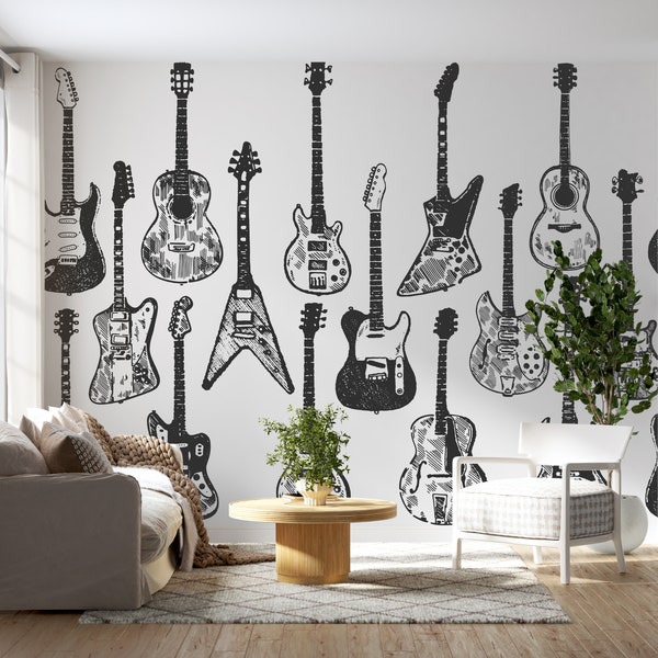 Black Rock and Roll Wallpaper - Etsy