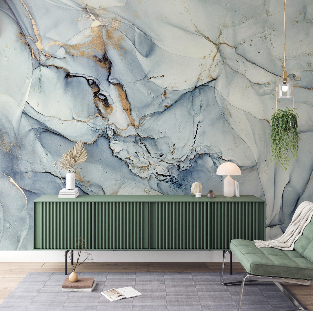 White Marble Gray Wallpaper, Marble Wall Mural, Marble Texture Look ...