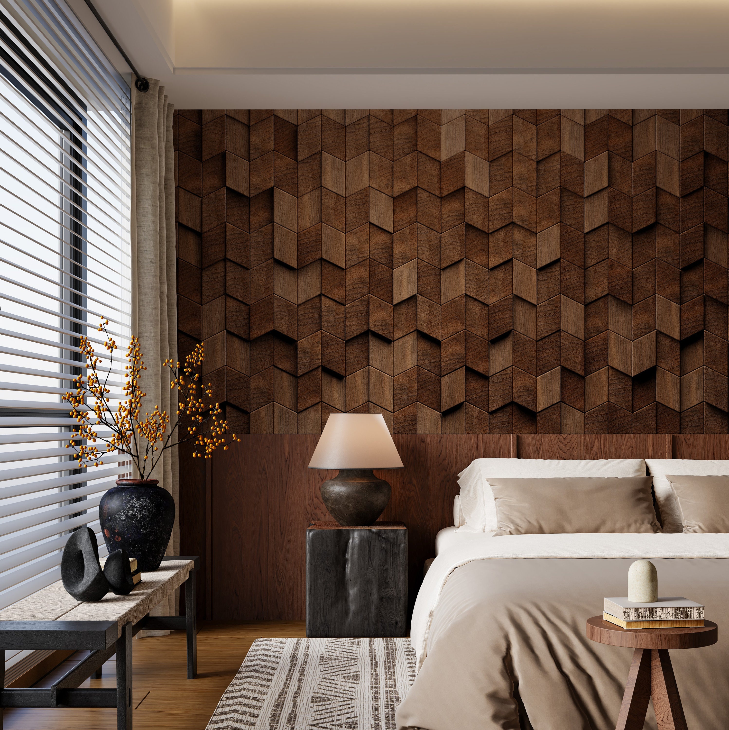 Wood Chevron Wallpaper, Farmhouse Wallpaper, Industrial Wallpaper, Wood ...