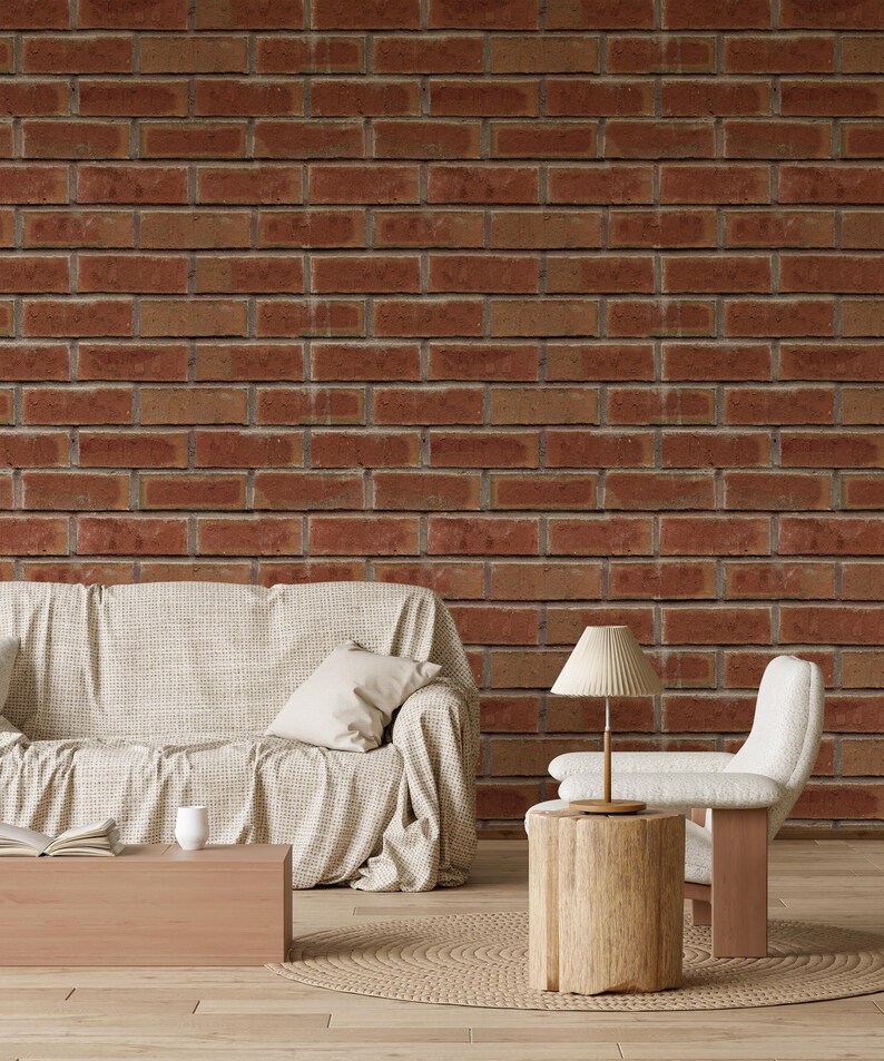 Red Brick Wallpaper, Removable Brick Wall Mural, Realistic 3D Brick ...