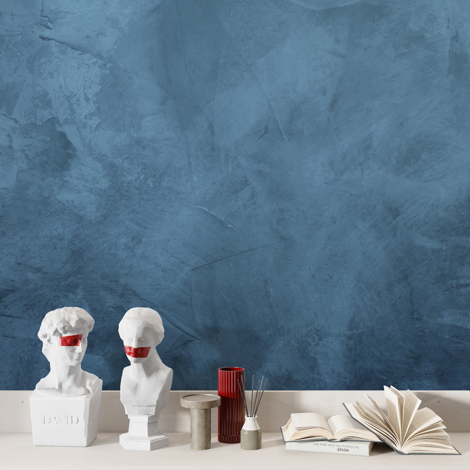 Dark Blue Concrete Wallpaper, Modern Art Wallpaper, Concrete Texture ...
