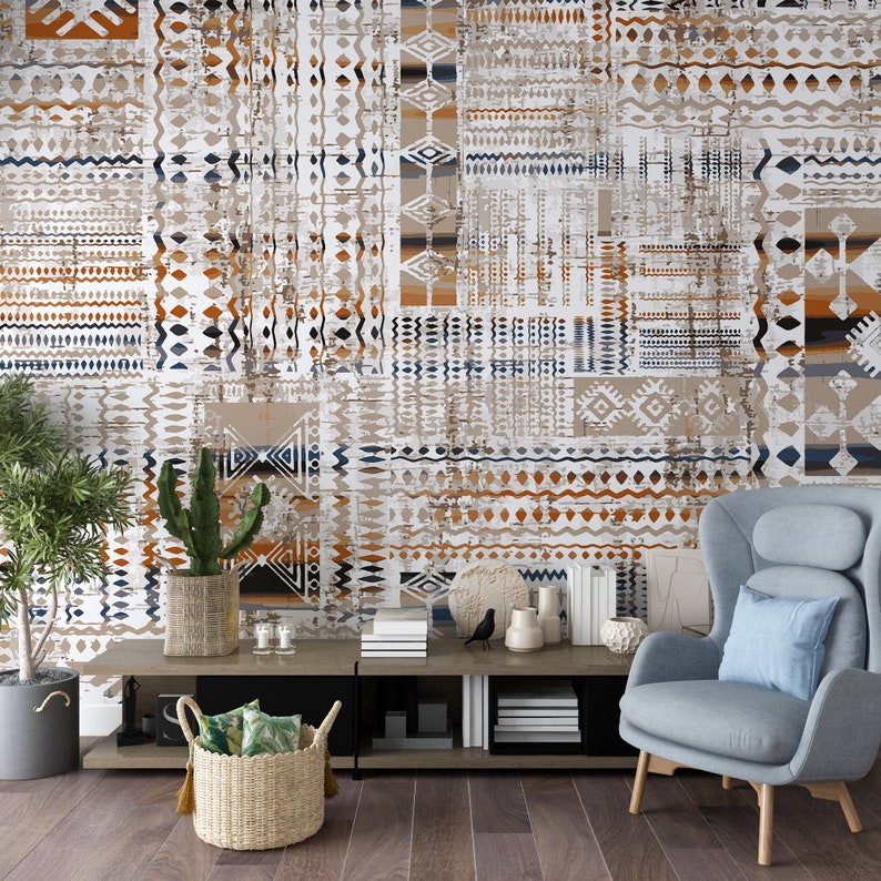 African Pattern Wallpaper, Ethnic Wallpaper, Boho African Wallpaper ...