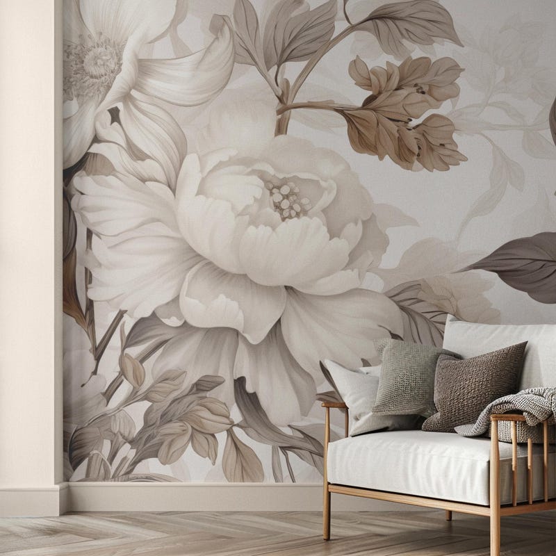 Large Floral Wallpaper - Etsy