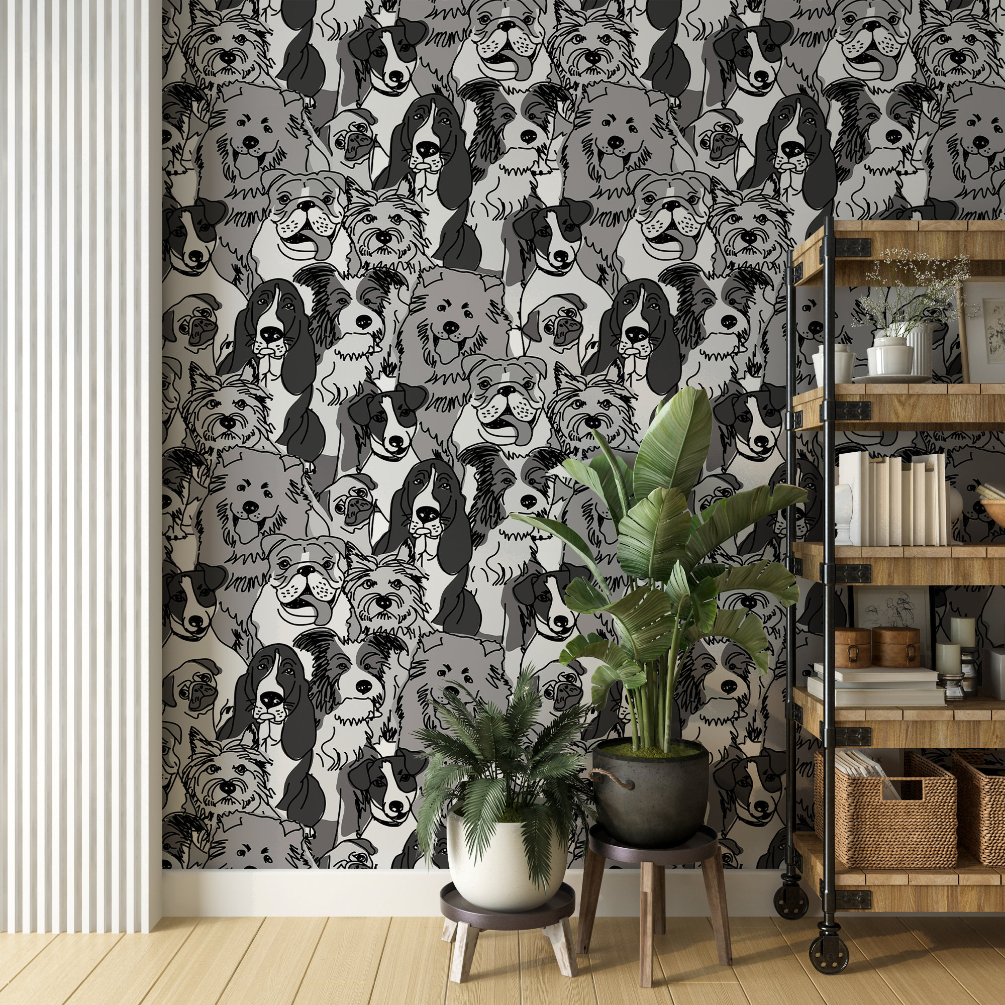 Happy Dogs Wallpaper, Wallpaper Funky Dog Unique, Black and White Dogs ...