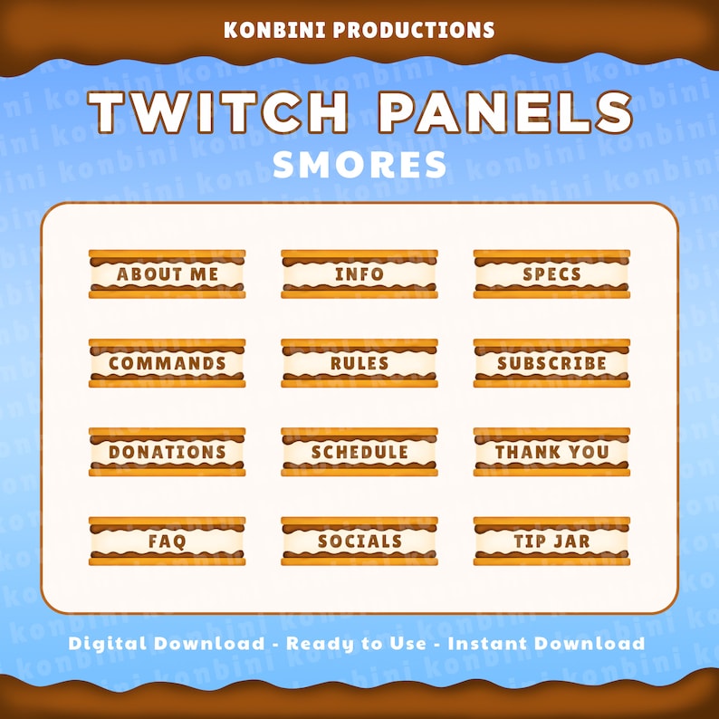 Cute Twitch Panels Chocolate Smores Graham Snack Campfire Desserts ...