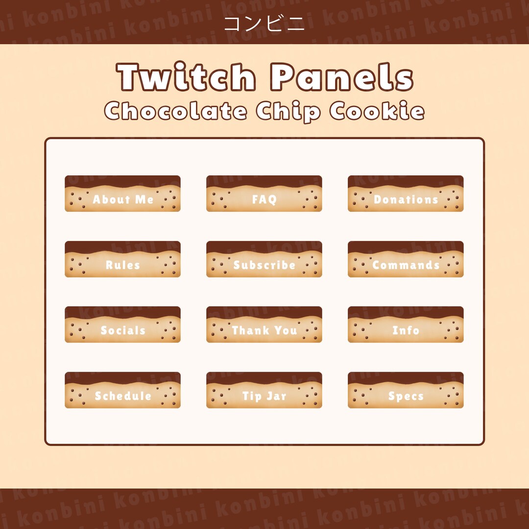 Cute Twitch Panels Chocolate Chip Cookies Snack Desserts Asset, Sweet ...