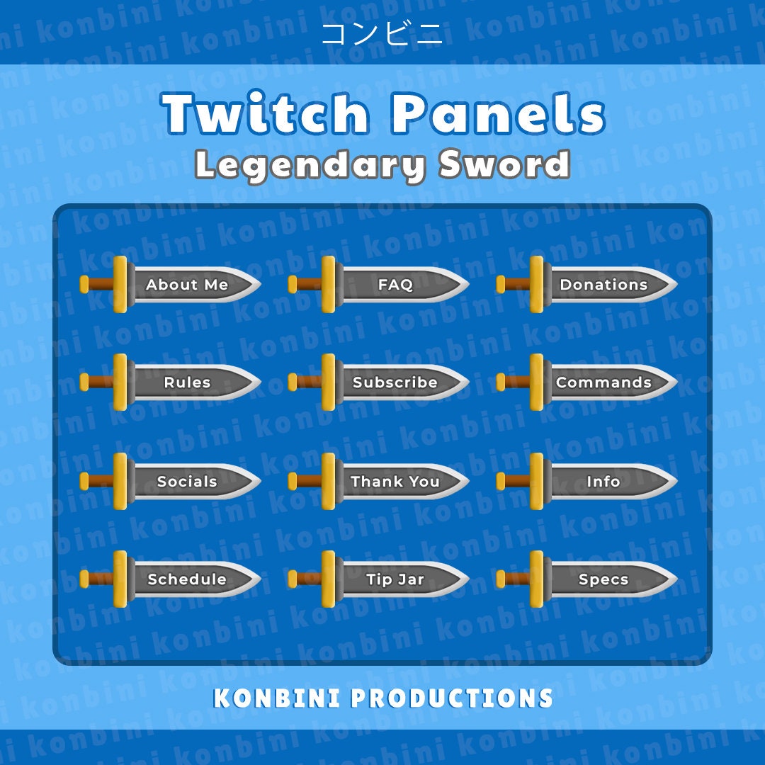 RPG Adventure Magical Sword Twitch Panels Legendary Fantasy Sword ...