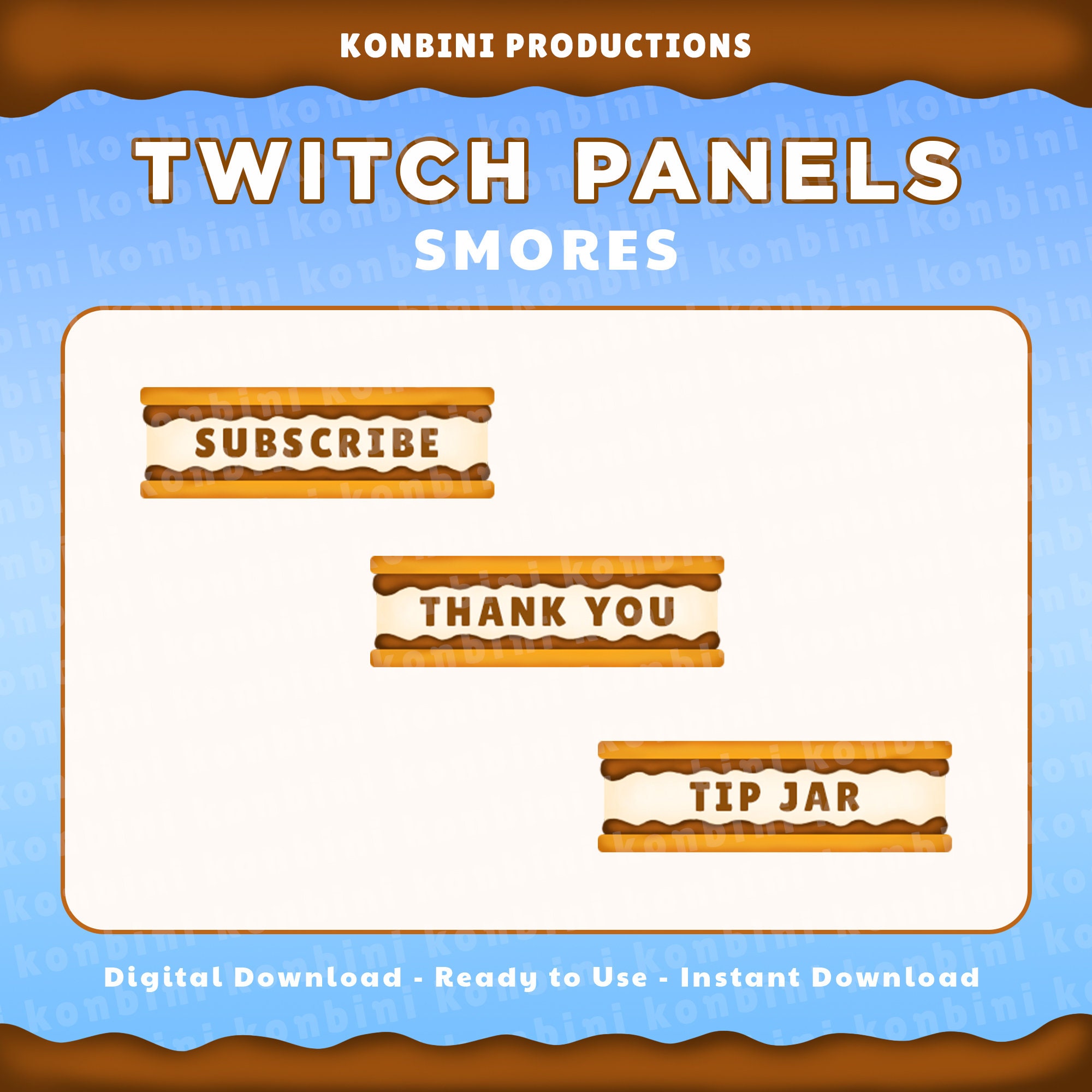 Cute Twitch Panels Chocolate Smores Graham Snack Campfire Desserts ...