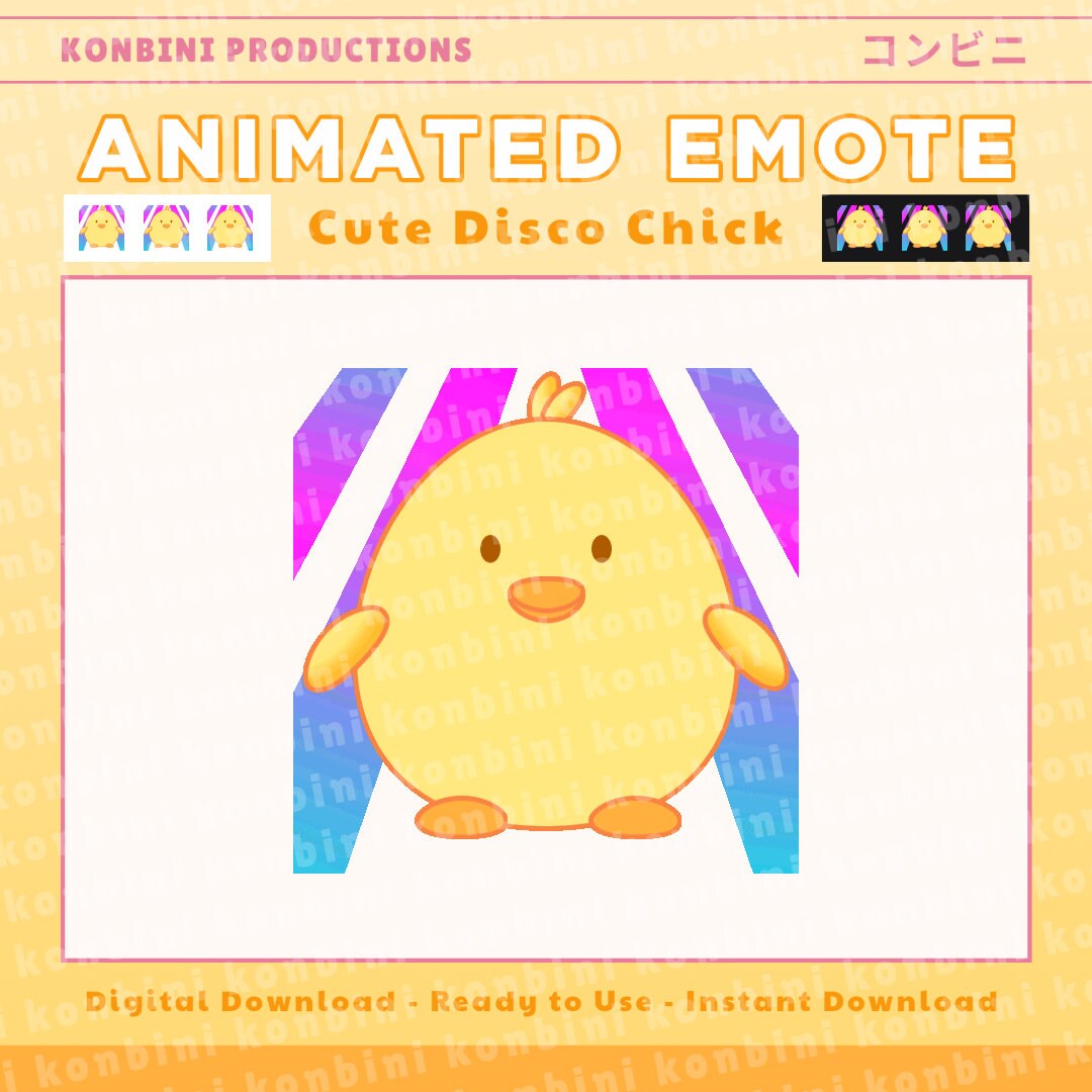 Animated Emotes Cute Dancing Disco Chick Emote Kawaii Animal Pet Stream ...