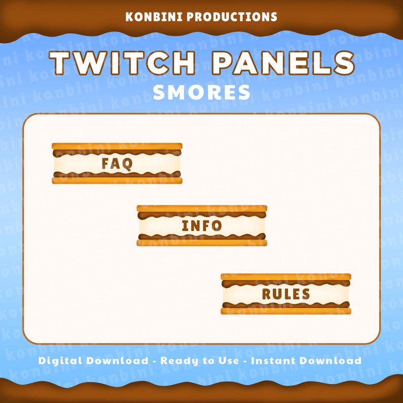 Cute Twitch Panels Chocolate Smores Graham Snack Campfire Desserts ...