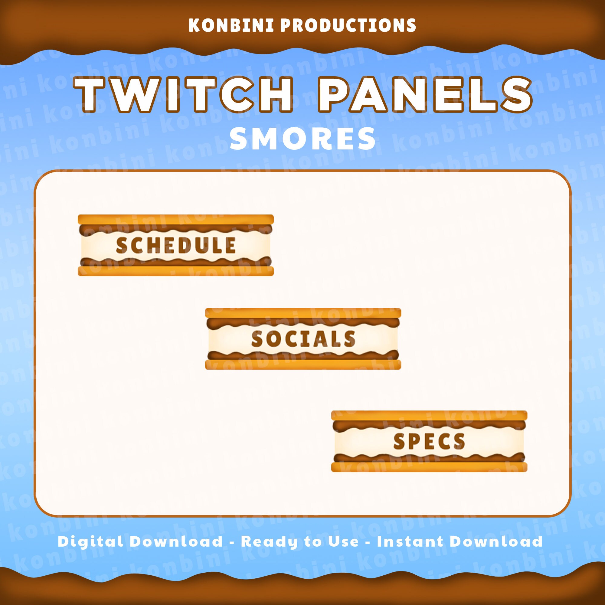 Cute Twitch Panels Chocolate Smores Graham Snack Campfire Desserts ...