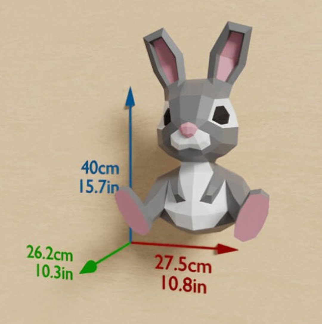 3D Papercraft Bunny - Etsy