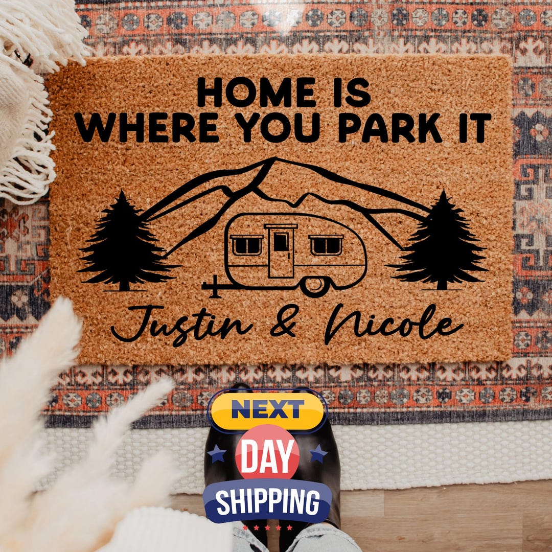 Custom Campervan Doormat, Personalized Camper Doormat, Camping Doormat ...