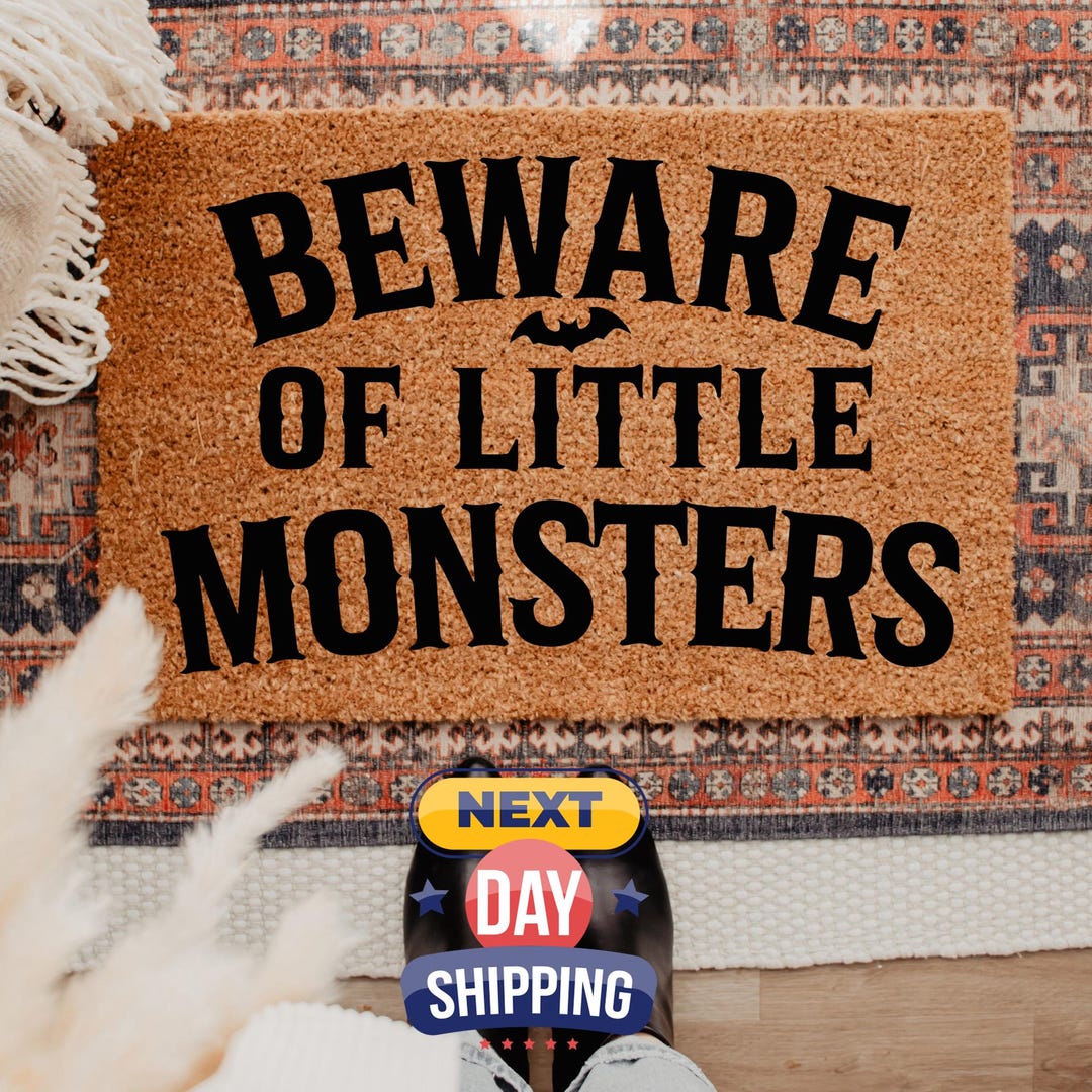 Beware of Little Monsters Scary Doormat, Halloween Doormat, Scary Decor ...