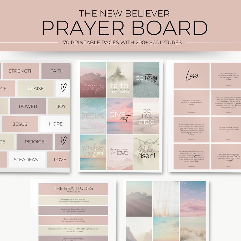 Printable Prayer Board Kit | Prayer Cards | Bible Verses | Christian ...