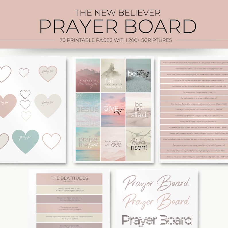 Printable Prayer Board Kit | Prayer Cards | Bible Verses | Christian ...