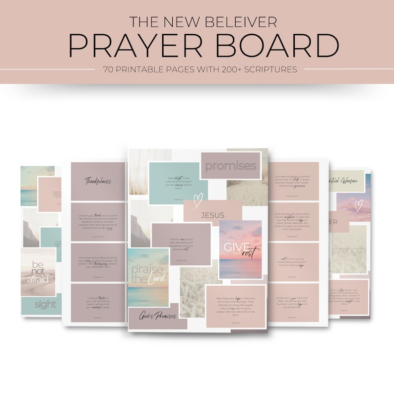 Printable Prayer Board Kit Prayer Cards Bible Verses Christian Collage ...