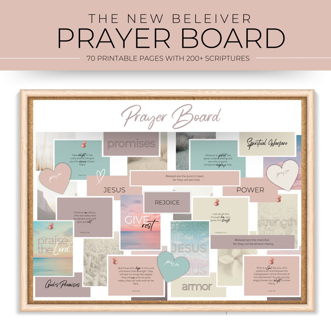 Printable Prayer Board Kit Prayer Cards Bible Verses Christian Collage ...