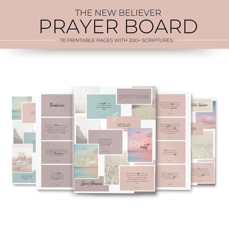 Printable Prayer Board Kit | Prayer Cards | Bible Verses | Christian ...