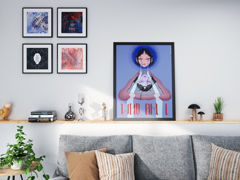 Who Am I. Print. Glicée Sheet. Digital Art. Symmetry. Calligraphy - Etsy