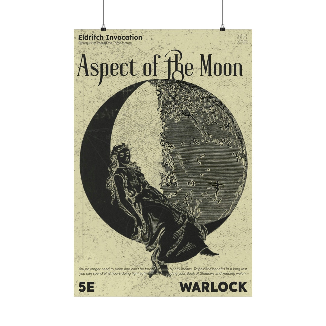 Aspect of the Moon 5e Warlock Invocation Poster - Etsy