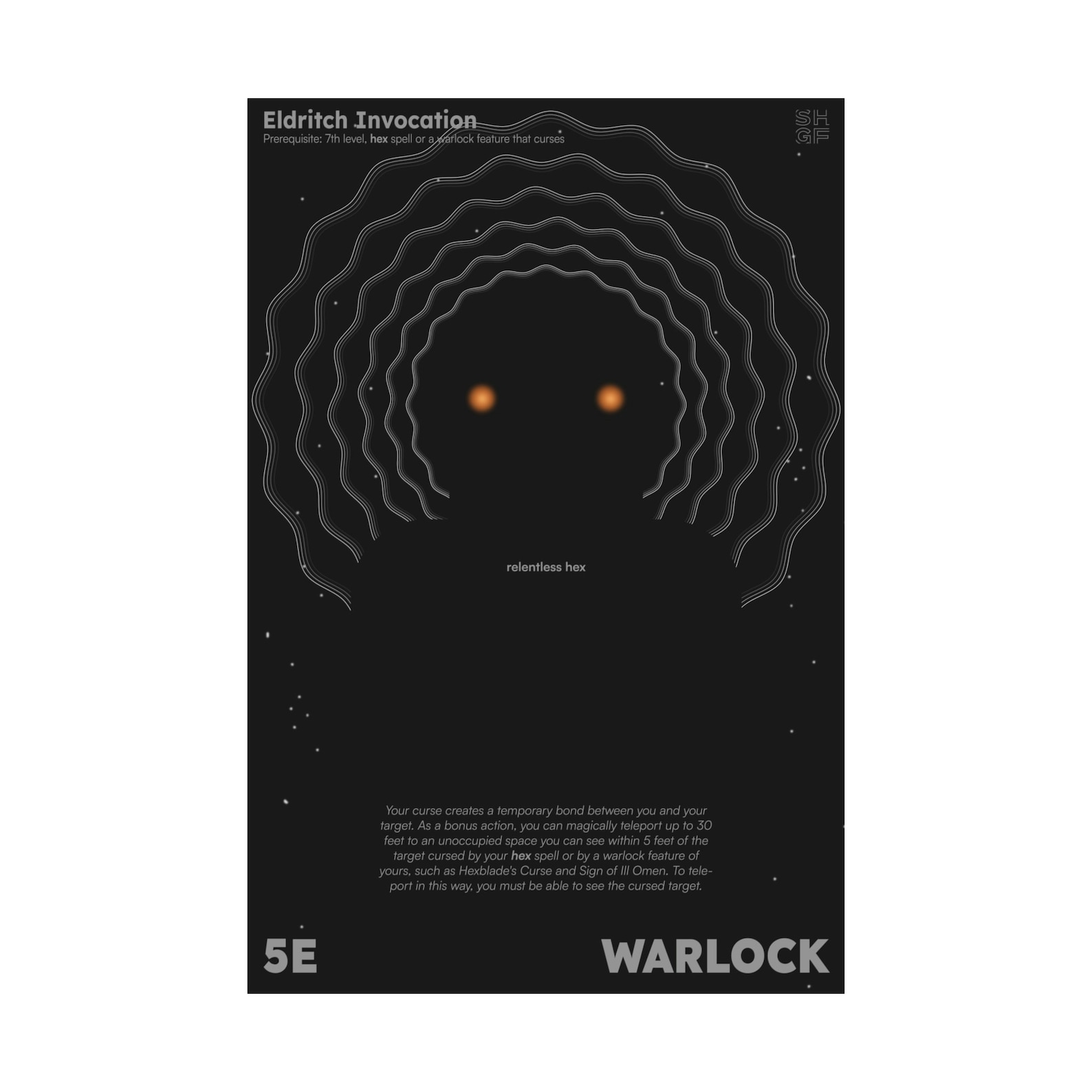 Relentless Hex 5e Warlock Invocation Poster - Etsy