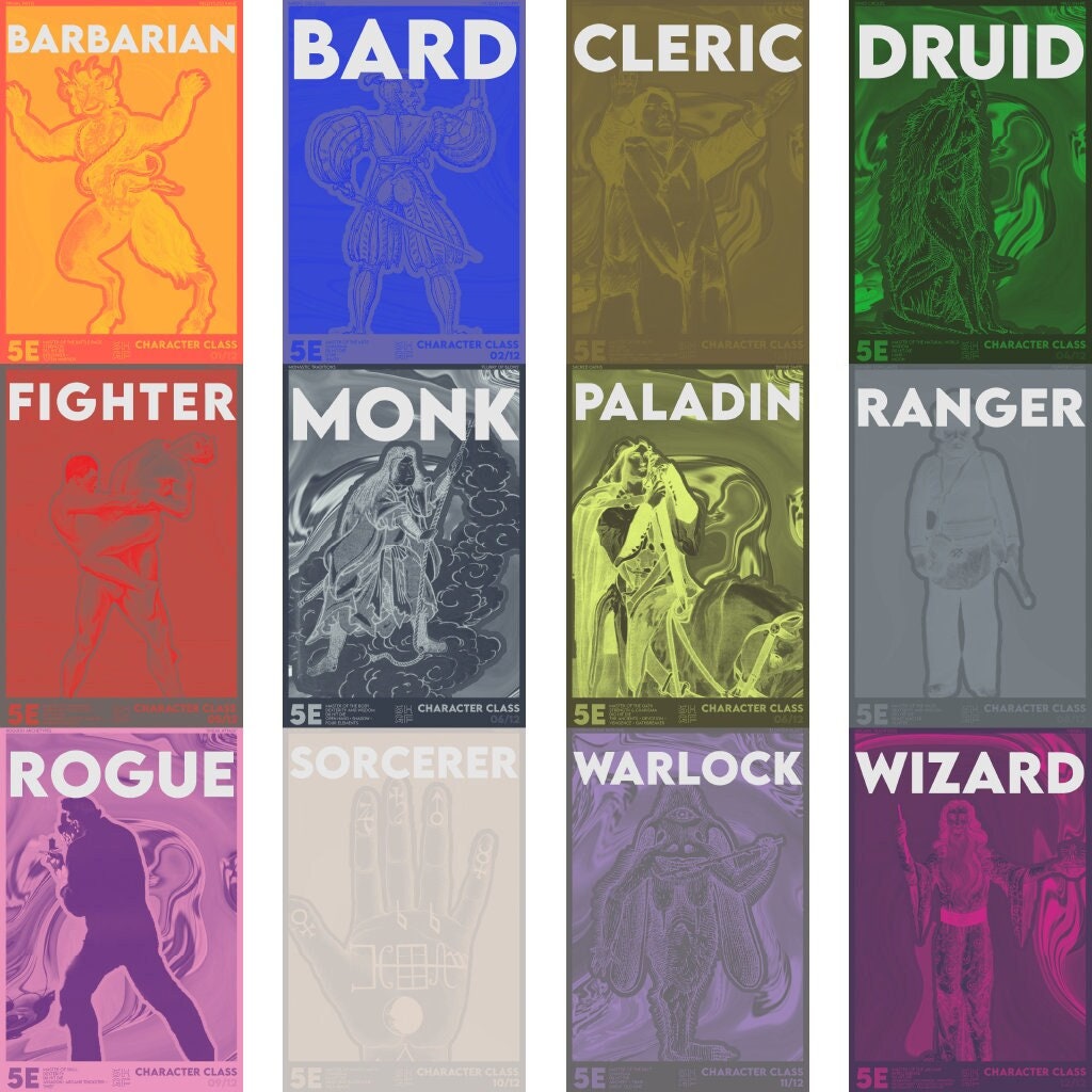 Dnd Class Poster - Show off Your 5e Character in Style! - Etsy