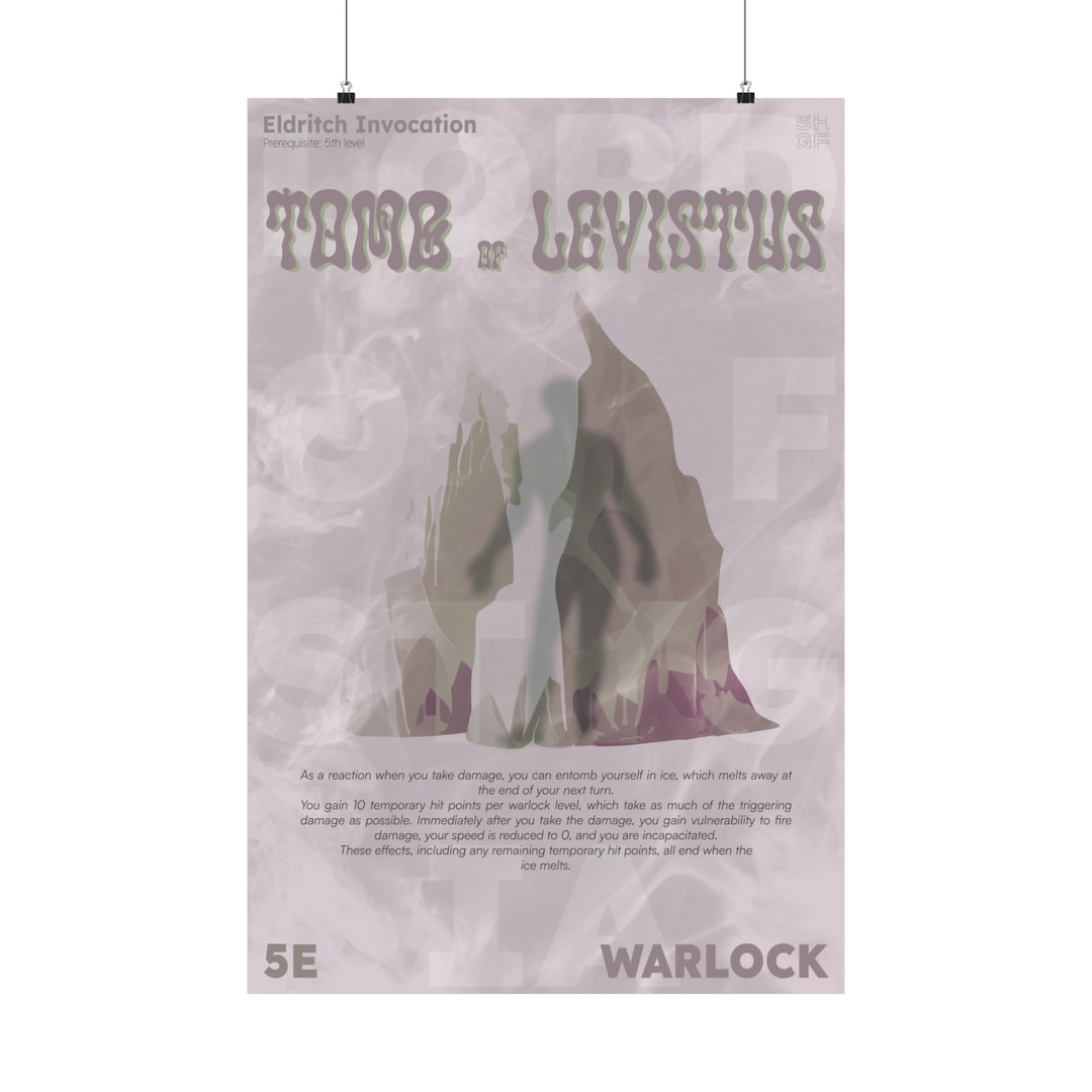 Tomb of Levistus 5e Warlock Invocation Poster - Etsy