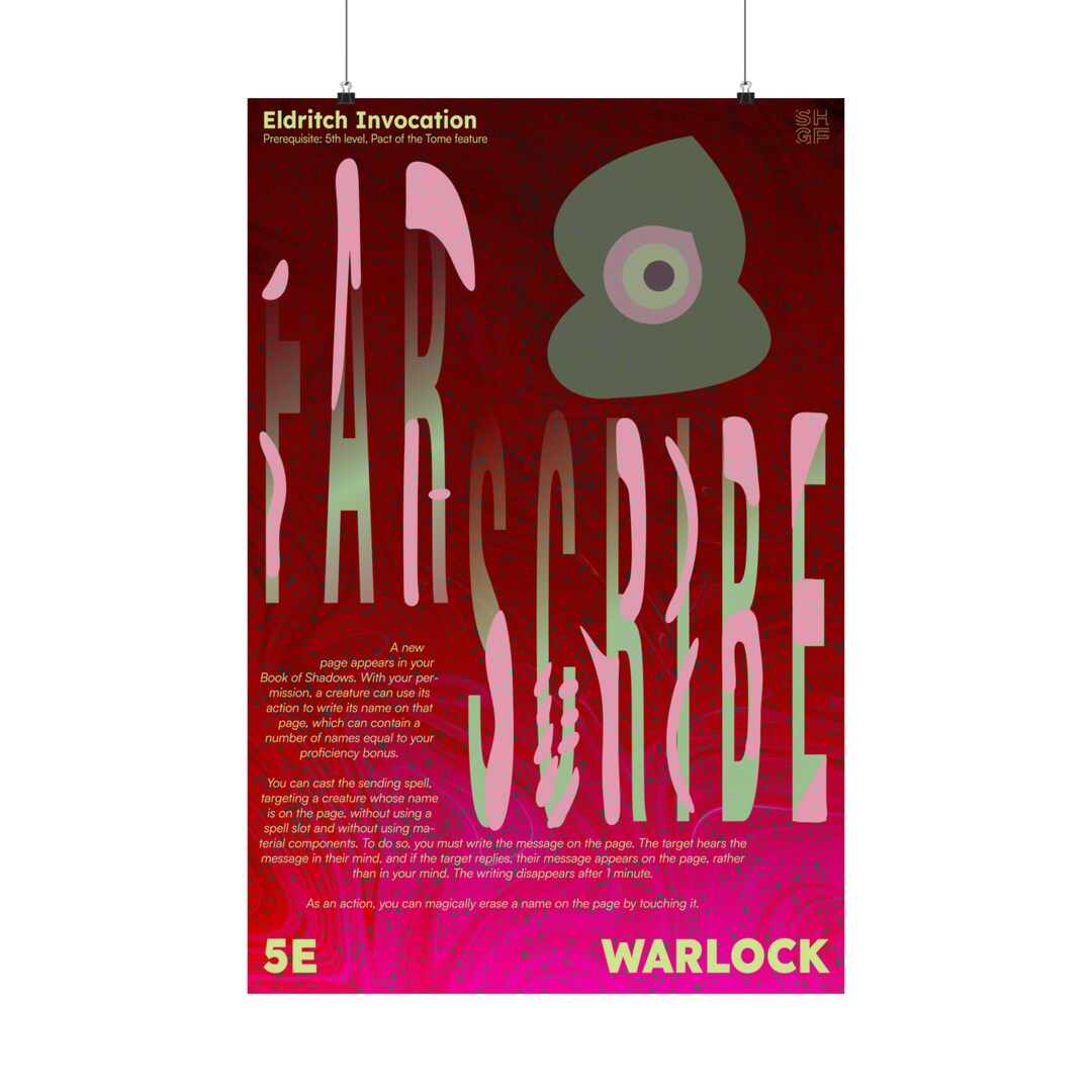 Far Scribe 5e Warlock Invocation Poster - Etsy