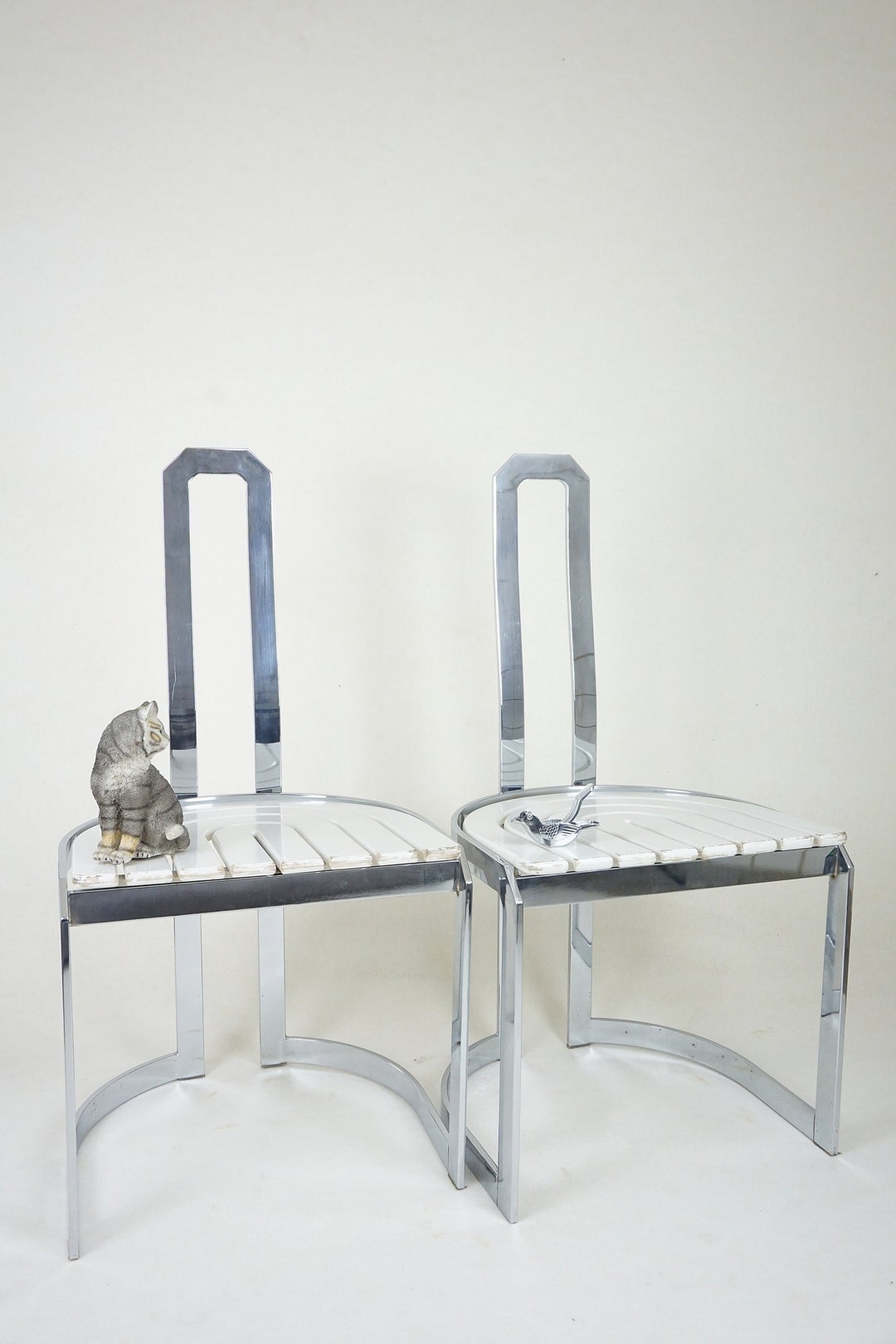 Set of 2 Vintage High Back Chairs by Allmilmö, 1980s - Etsy