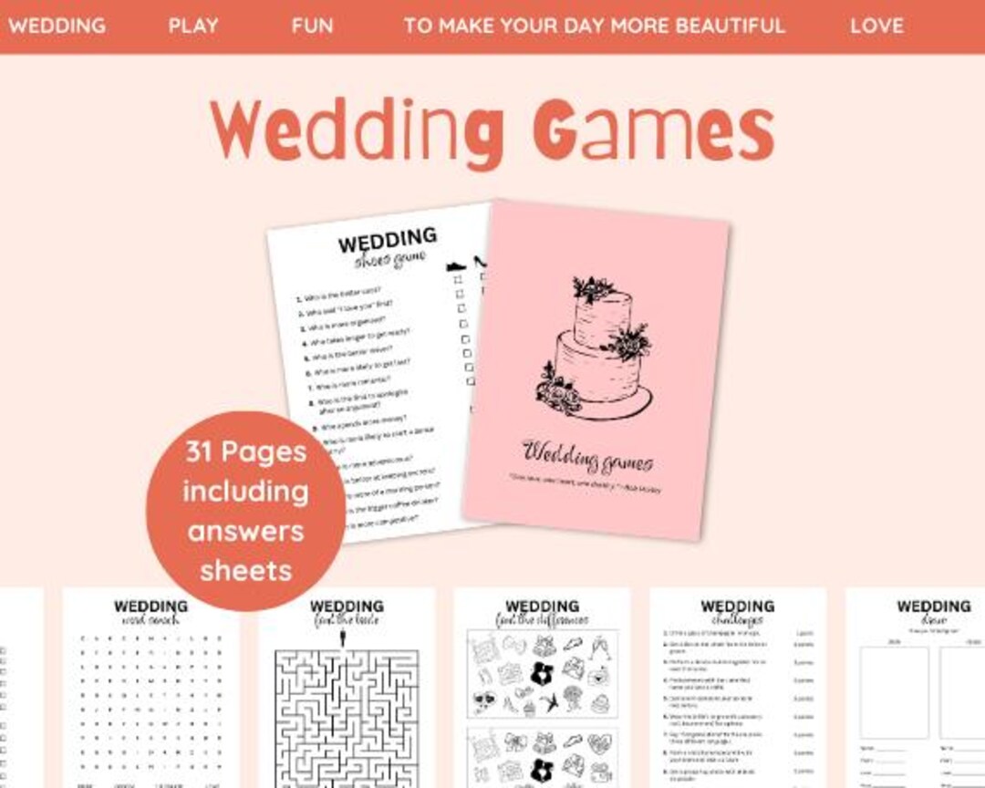 Wedding Games Bundle, Reception Table Games (PDF) - Etsy