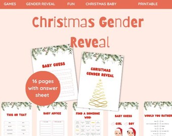 Christmas Gender Reveal Games Bundle, Printable, Winter Gender Reveal ...