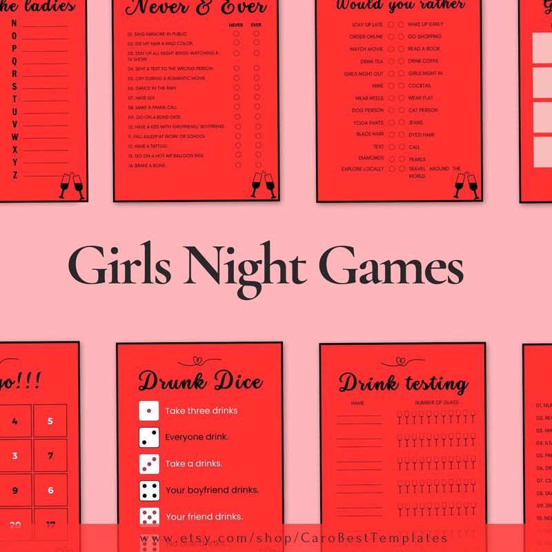 Girls Night Games - Etsy
